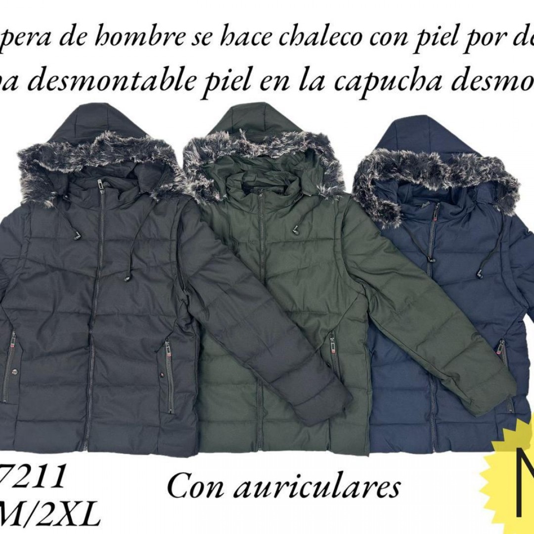 CAMPERA/CHALECO HOMBRE C/ PIEL, C/AURIS